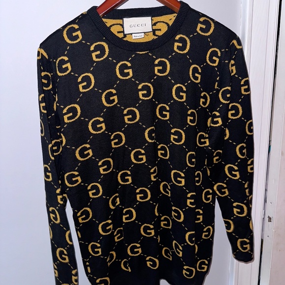 Gucci | Sweaters | Gg Wool Jacquard Sweater | Poshmark